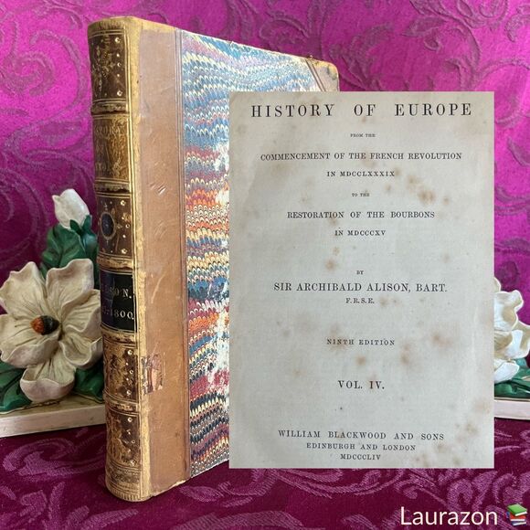 Unique Vintage | Accents | 854 Antique Book History Of Europe Vol Iv By ...